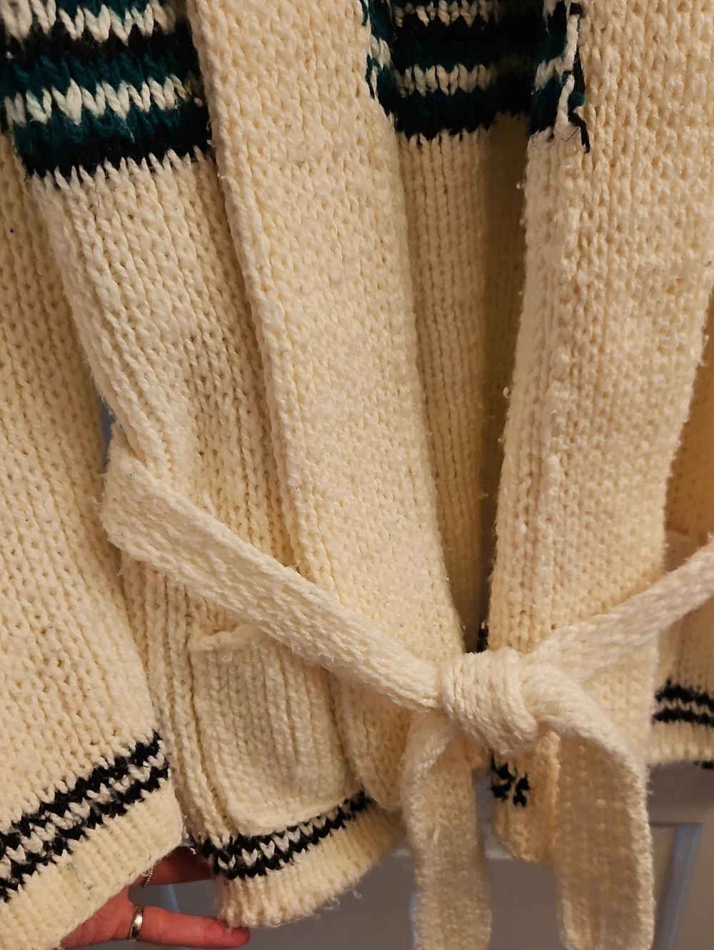 Handmade | Sweaters | Vintage Handmade Cowichan Style Belted Cardigan ...